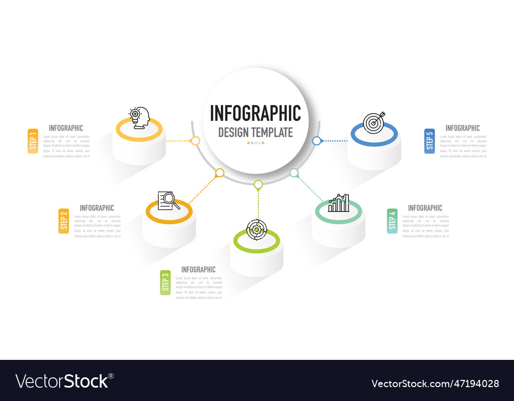 Circular isometric mind map infographic Royalty Free Vector Circular isometric mind map infographic Royalty Free Vector