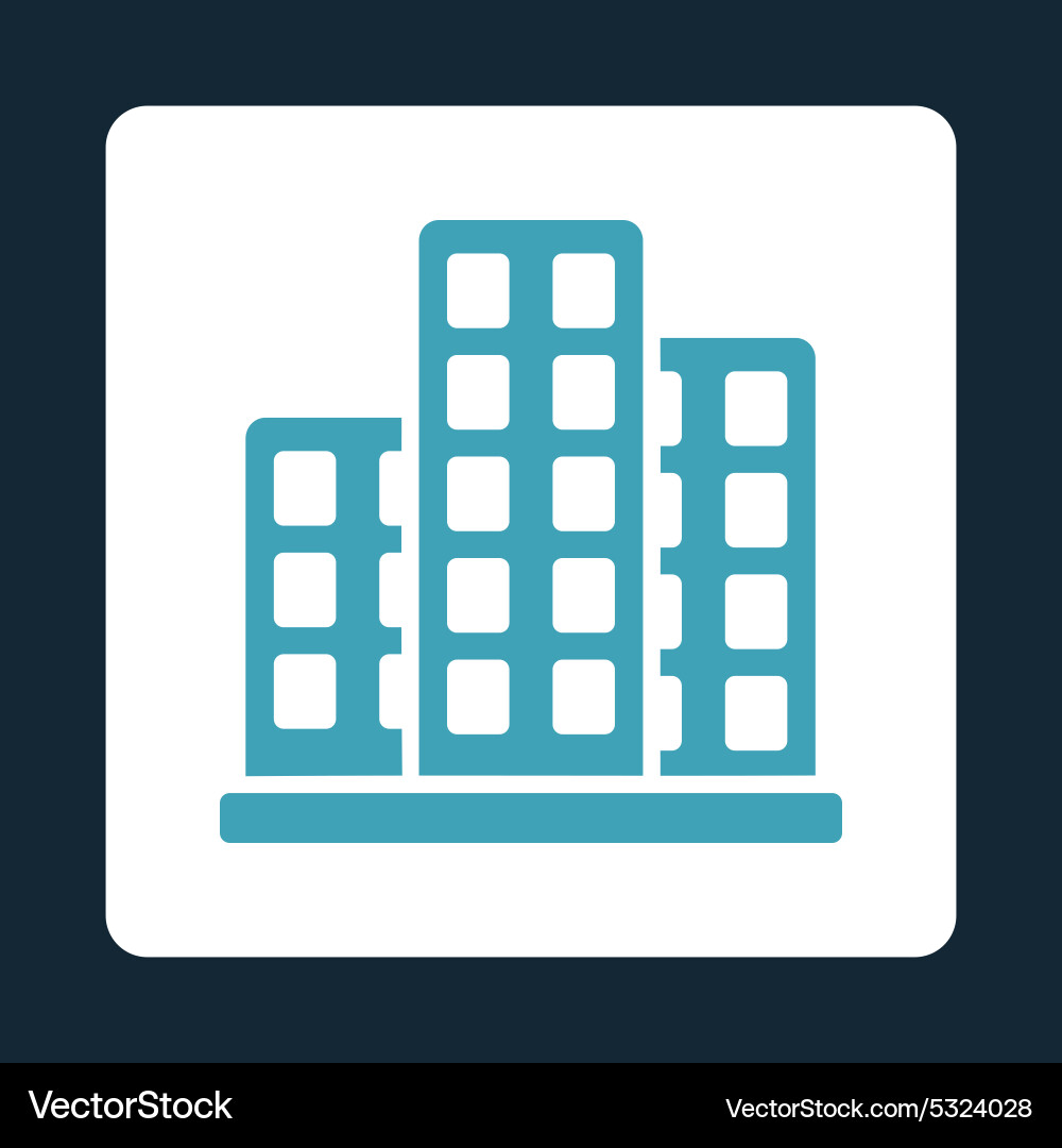 City icon from commerce buttons overcolor set Vector Image