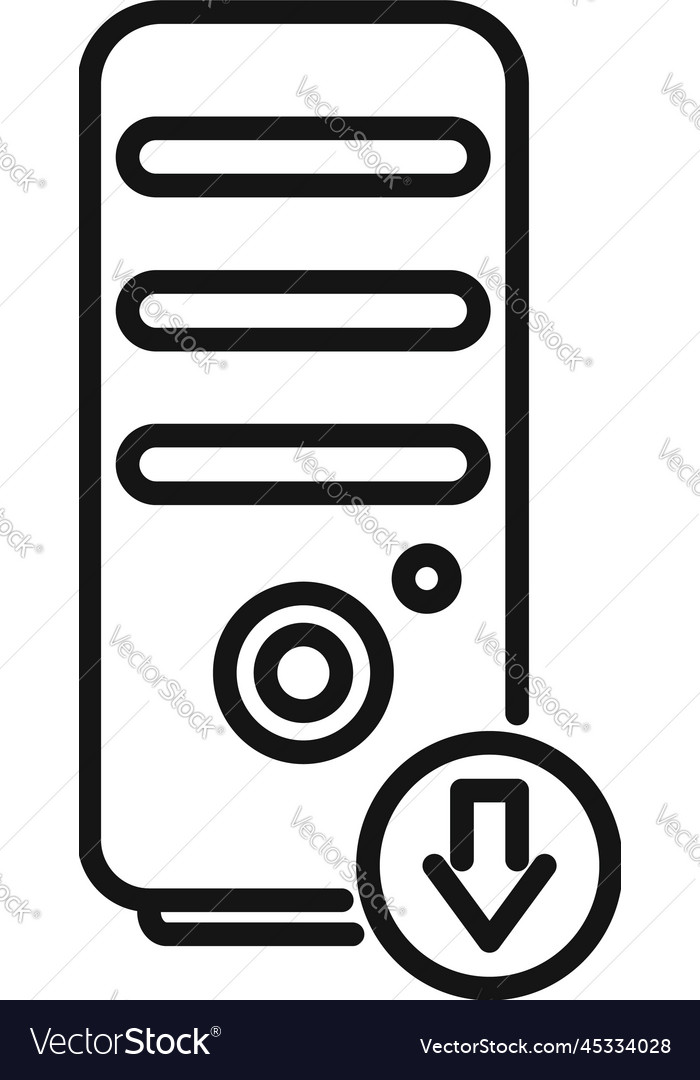Computer backup icon outline data cloud Royalty Free Vector Computer backup icon outline data cloud Royalty Free Vector