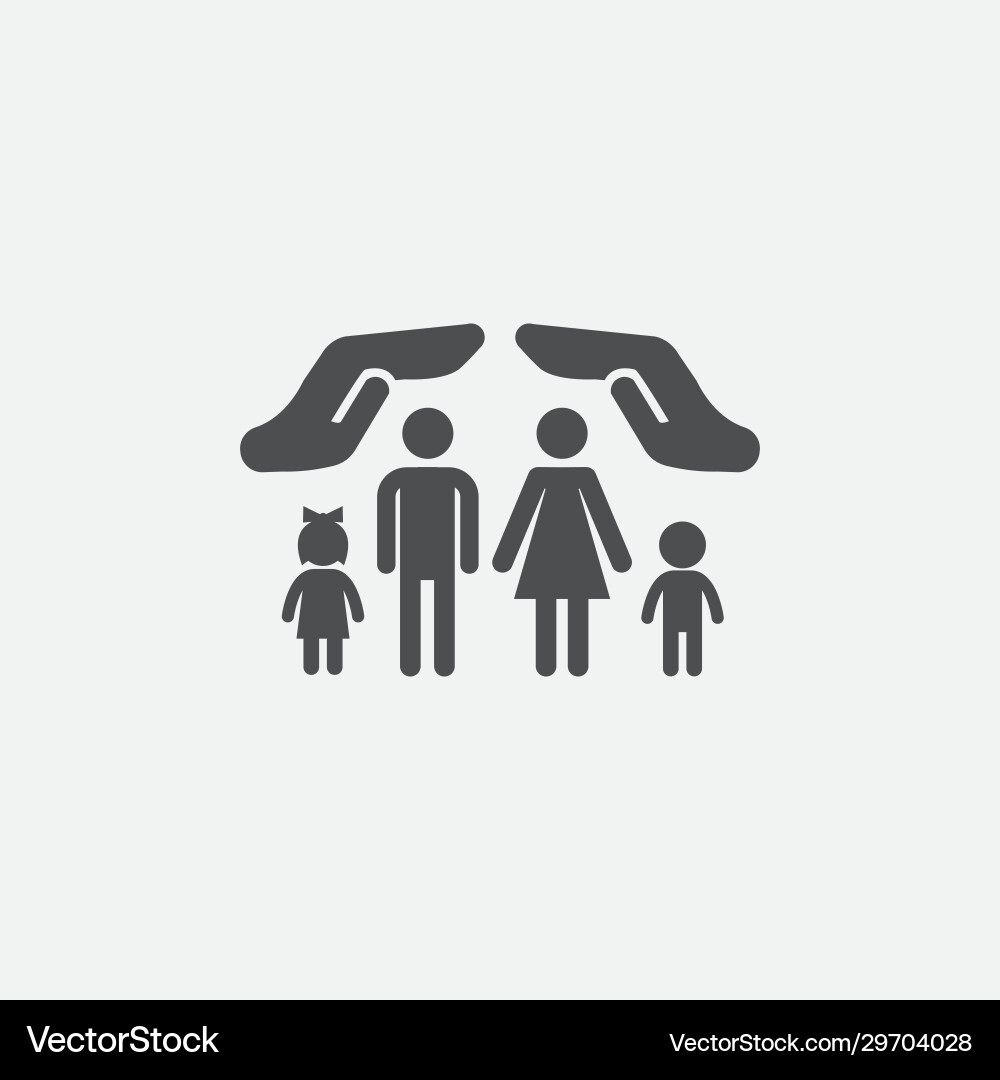 Family insurance icon Royalty Free Vector Image
