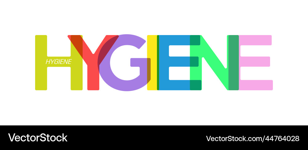 Hygiene colorful typographic banner for posters Vector Image