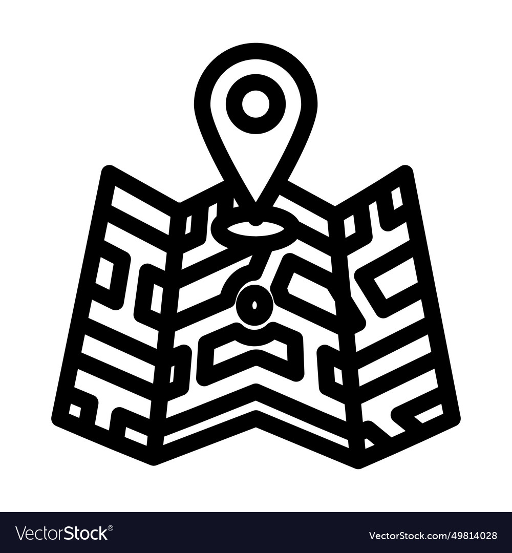Map pointer gps line icon Royalty Free Vector Image