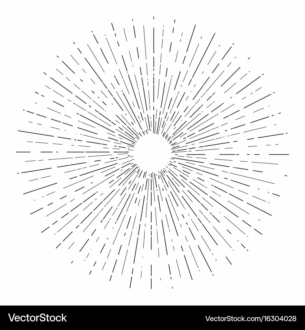 Retro sun bursts vintage radiant rays shape Vector Image