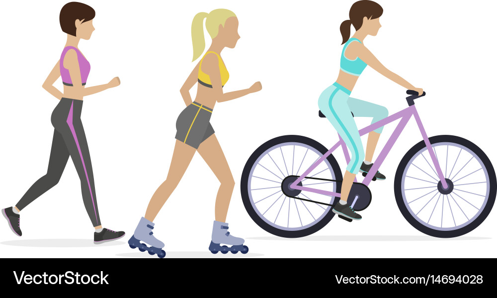Set of outdoor workouts Royalty Free Vector Image