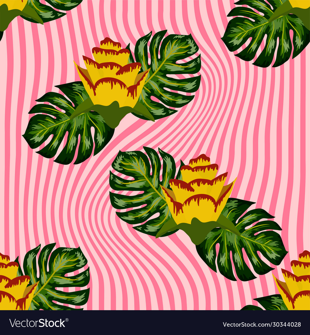 Summer seamless tropical pattern with bright Vector Image