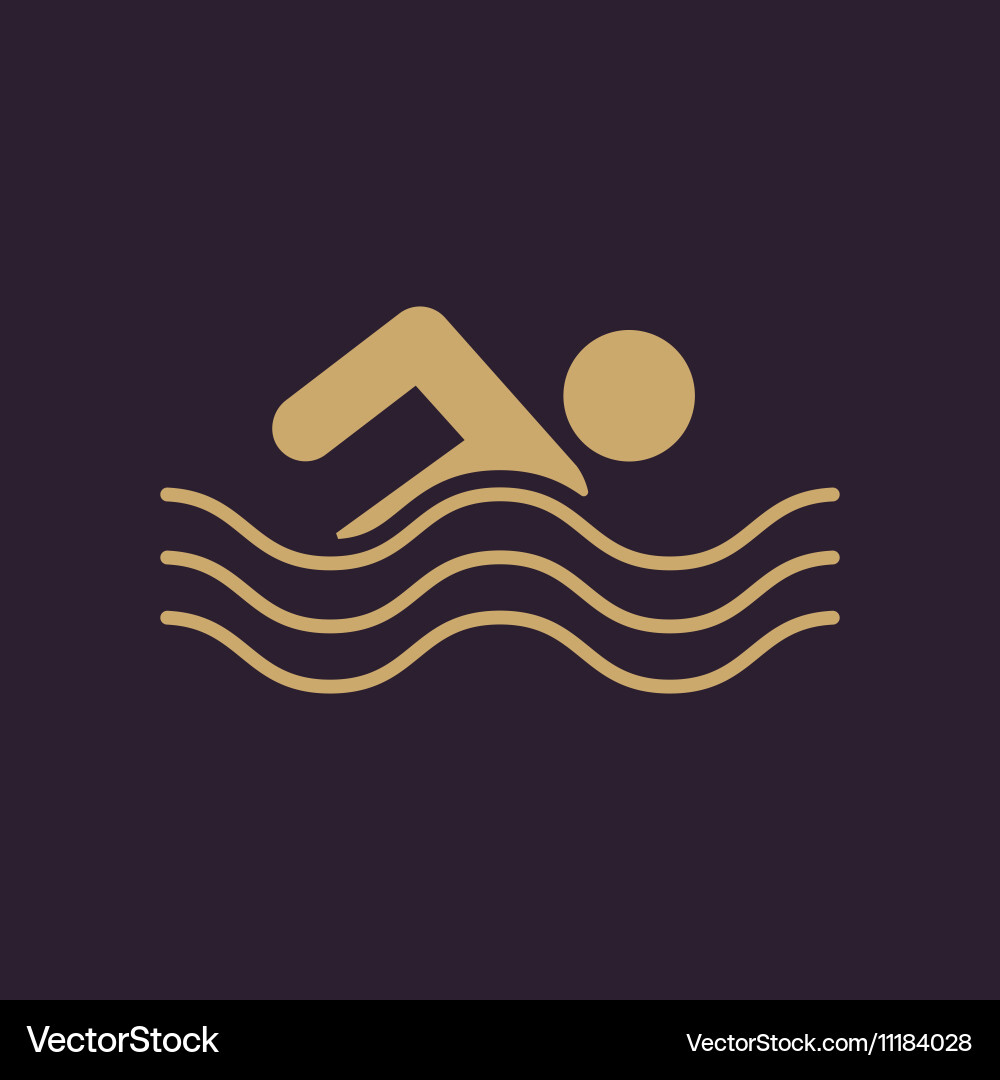 Swimming icon swimmer symbol flat Royalty Free Vector Image