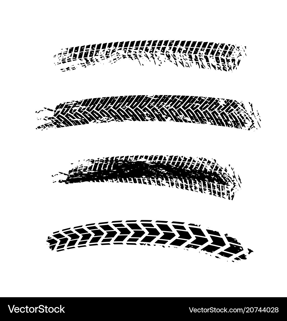 Tire tracks elements Royalty Free Vector Image