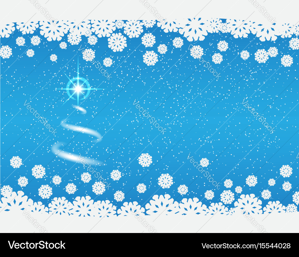Winter blue background with snowflakes and bright Vector Image