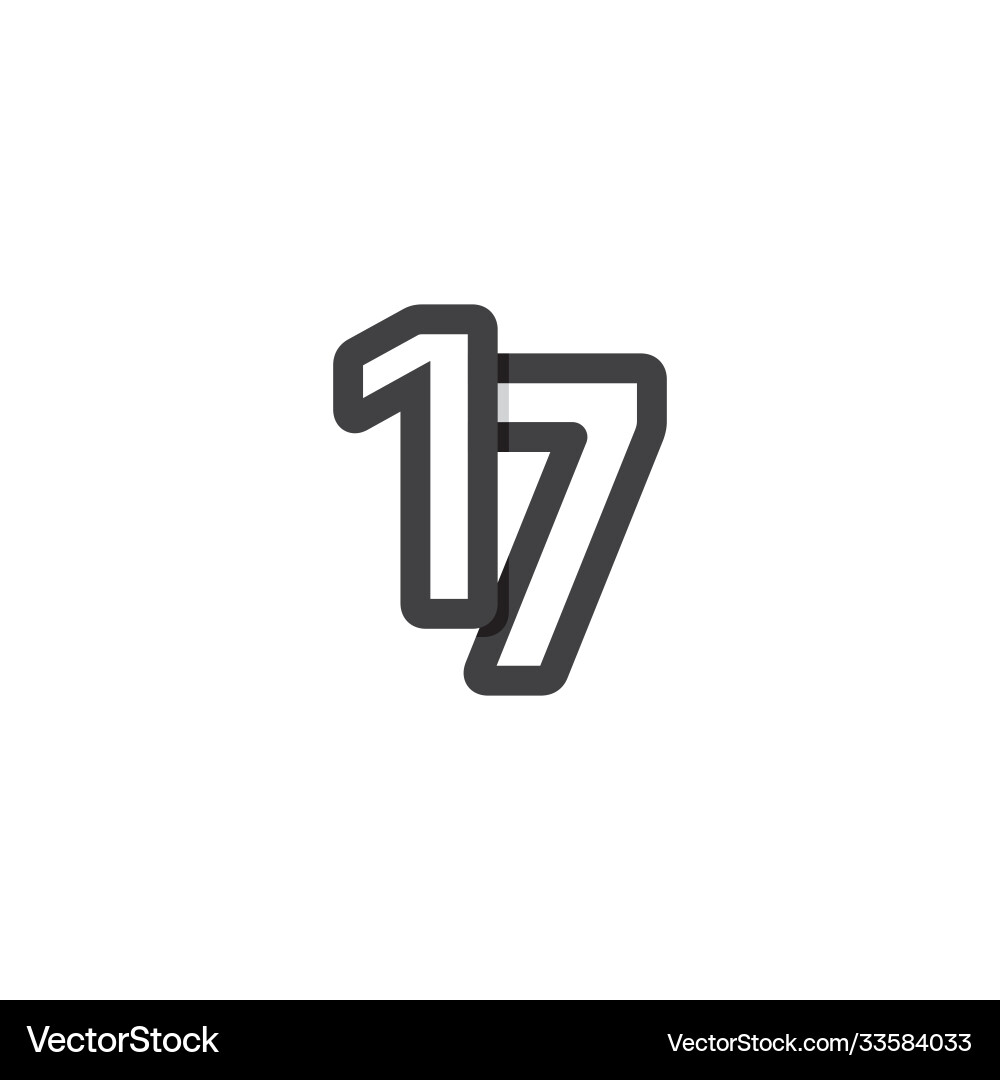 17 years anniversary celebrations template design Vector Image