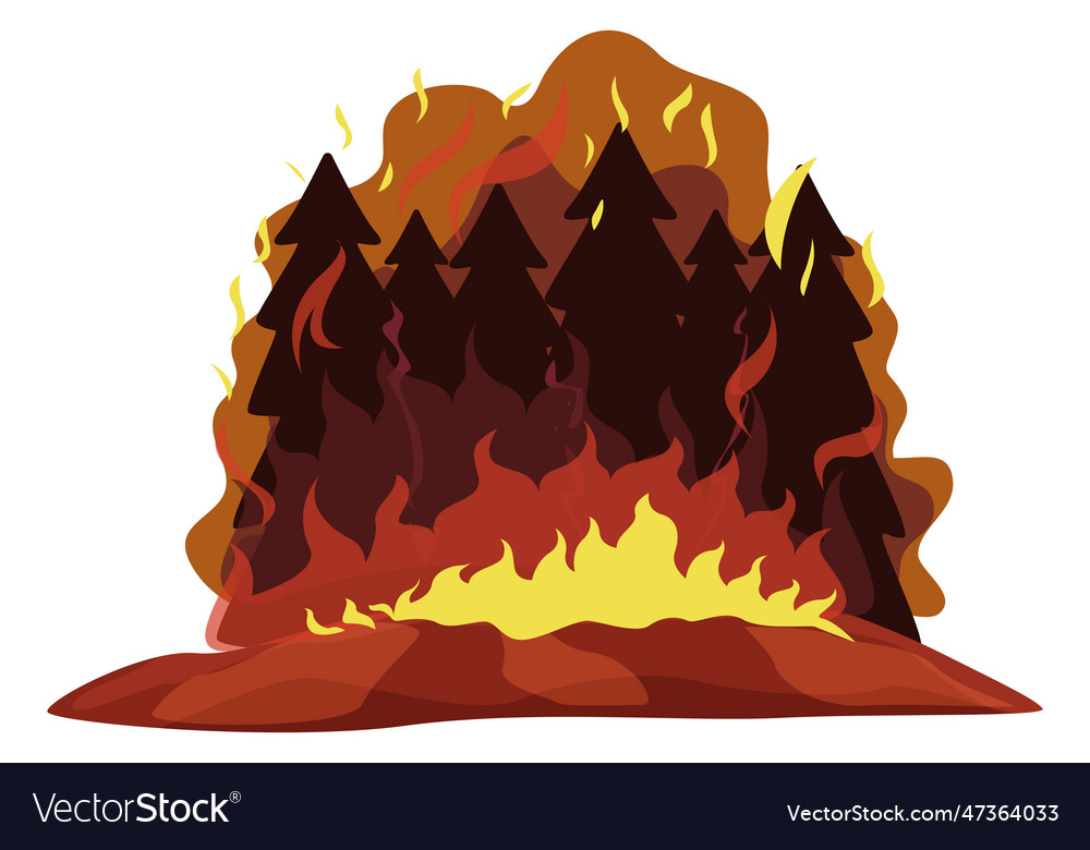 A forest fire Royalty Free Vector Image - VectorStock