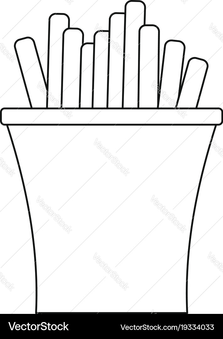 French fry icon outline style Royalty Free Vector Image