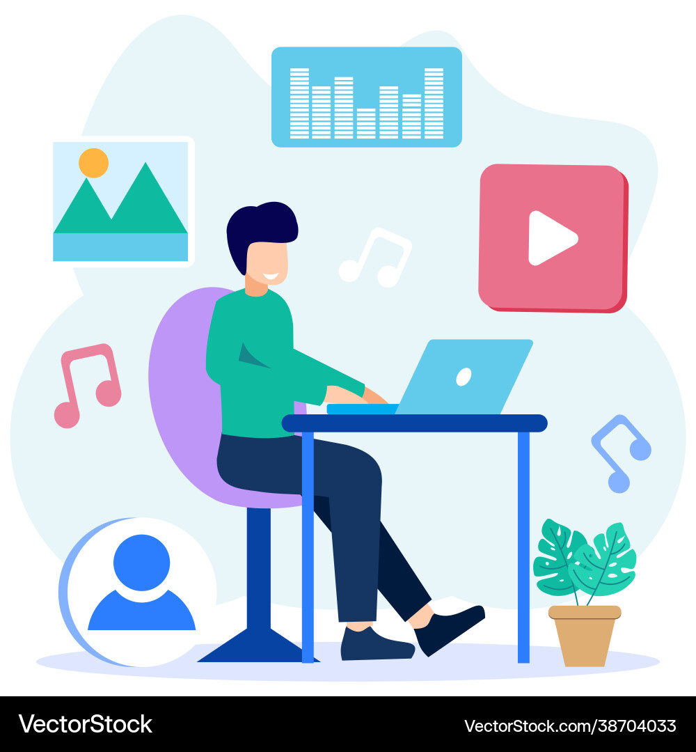 Graphic cartoon character freelance Royalty Free Vector