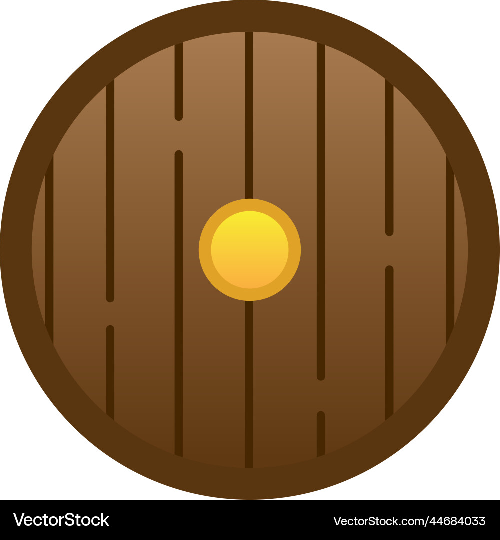 Isolated wooden shield medieval weapon icon Vector Image