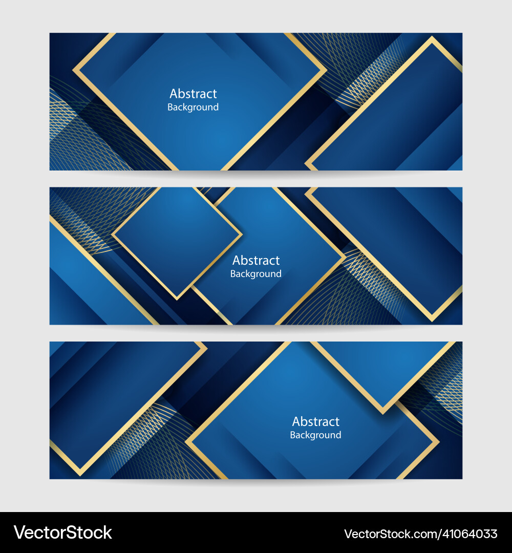 Modern blue and gold abstract banner background Vector Image