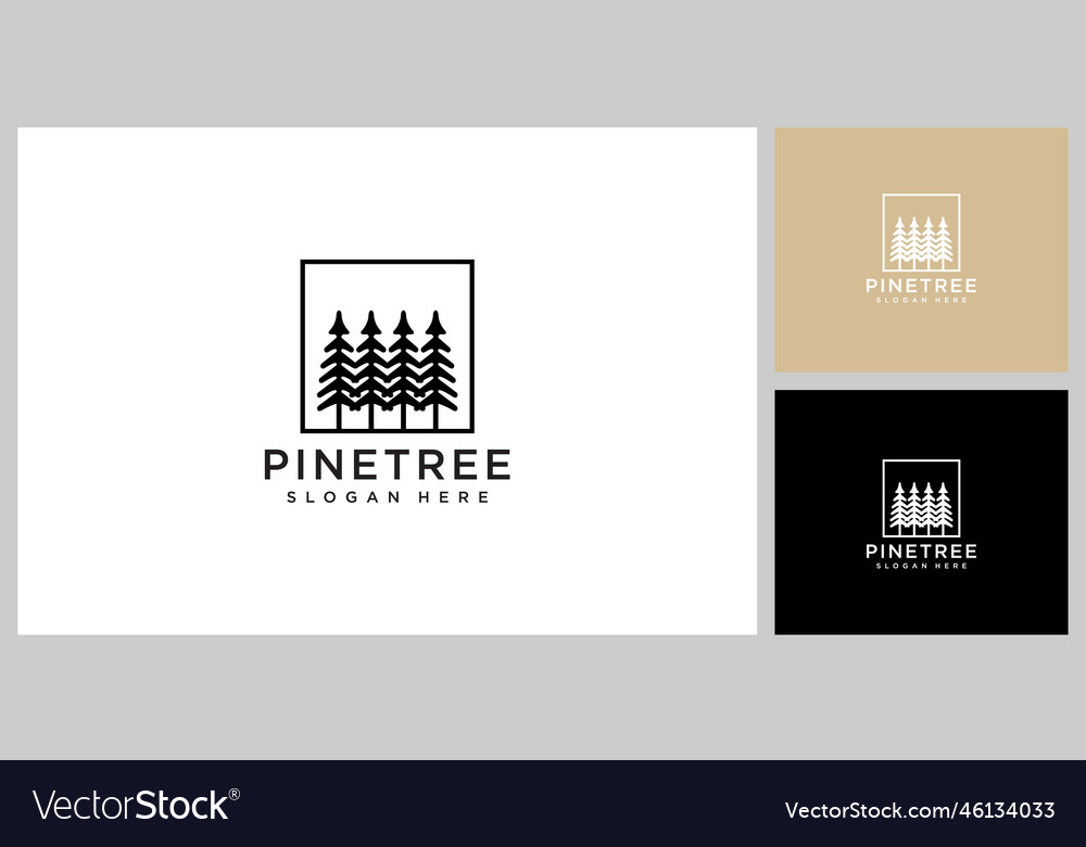 Pine tree logo design template Royalty Free Vector Image