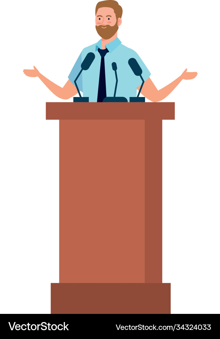 President man on podium design Royalty Free Vector Image
