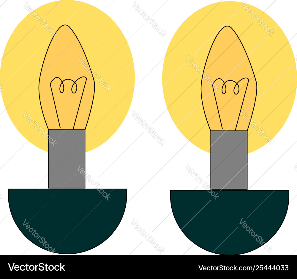 Yellow lights with stand or color Royalty Free Vector Image