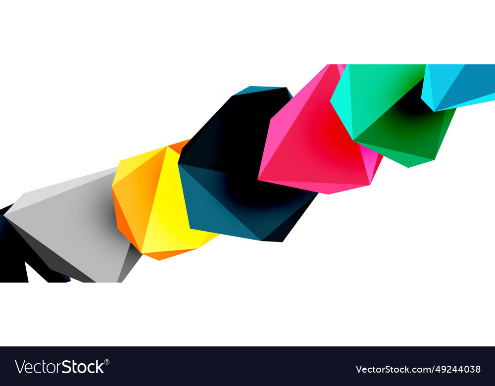 3d low poly triangle design elements Royalty Free Vector