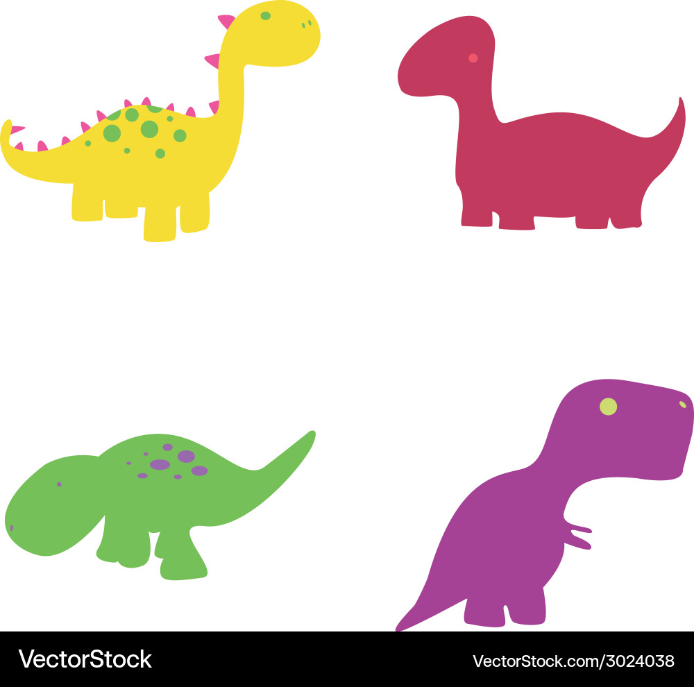 Abstract cute dinosaurs on a white background Vector Image
