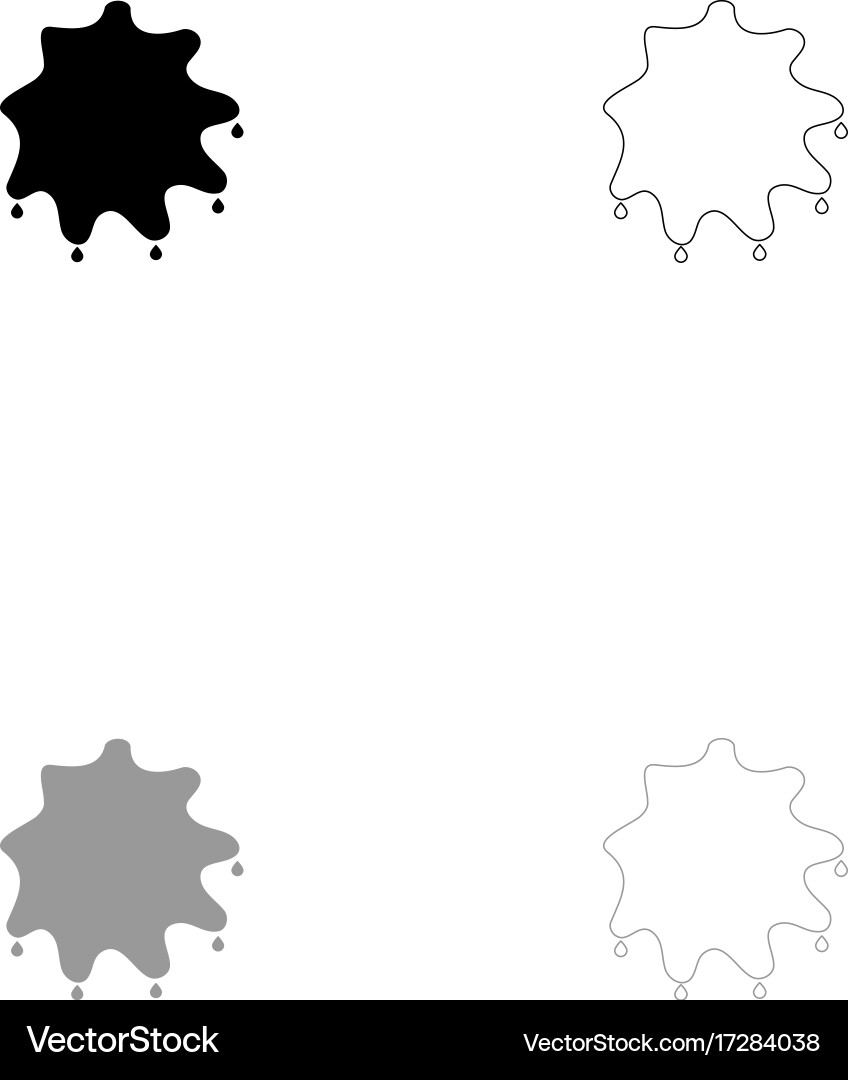 Abstract ink blot black and grey set icon Vector Image