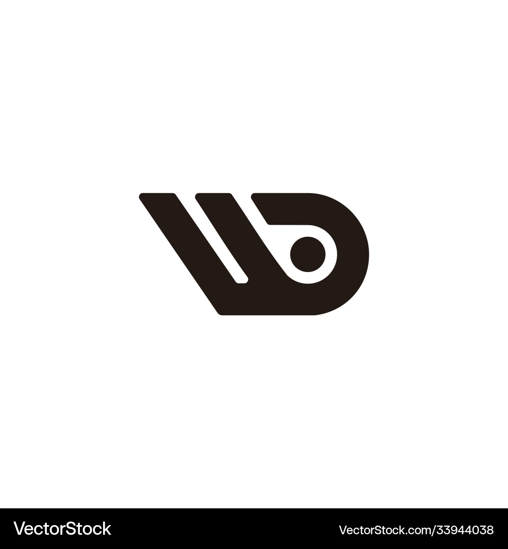 Abstract letter wb simple geometric line logo Vector Image