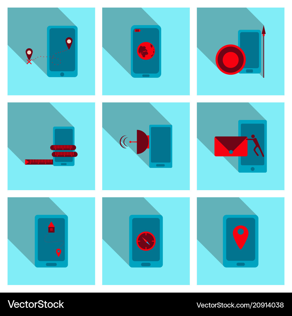 Abstract style modern and vintage mobile gadgets Vector Image