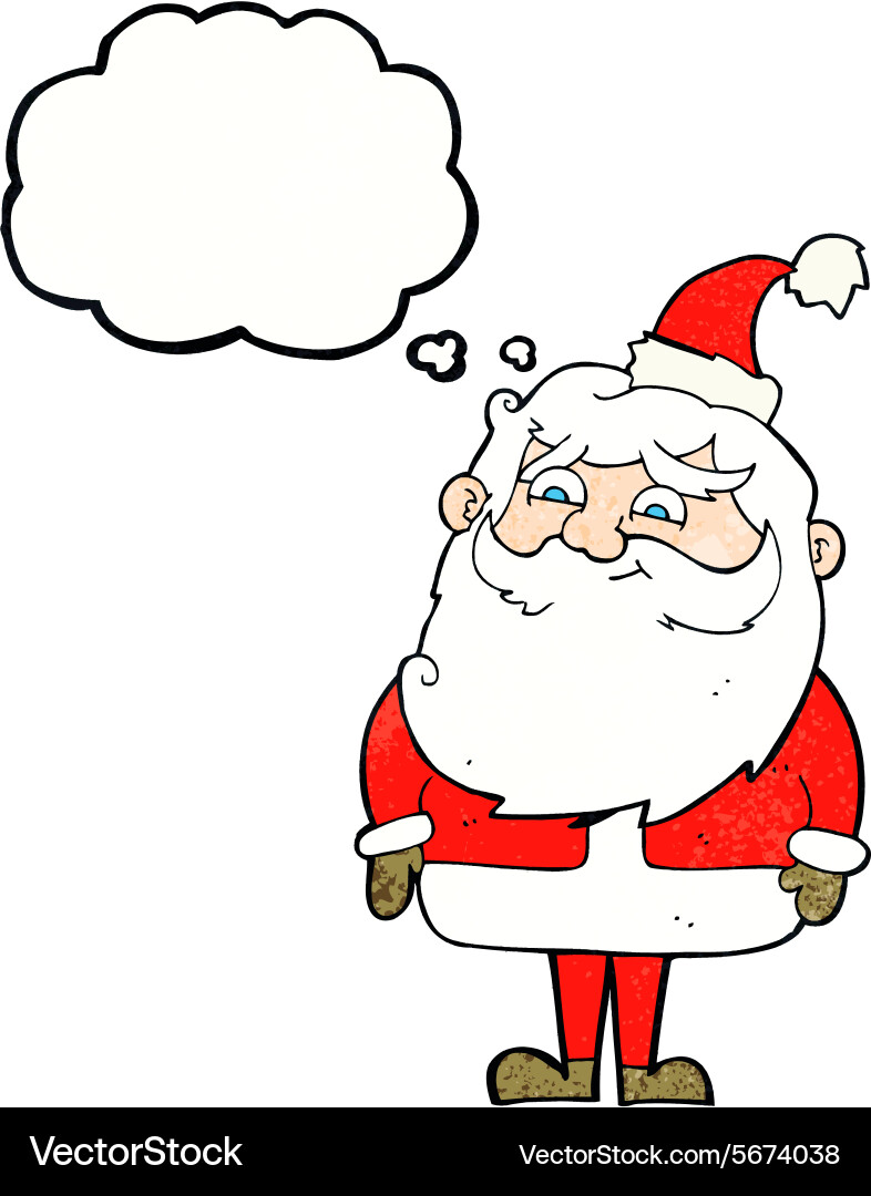 Cartoon santa claus with thought bubble Royalty Free Vector