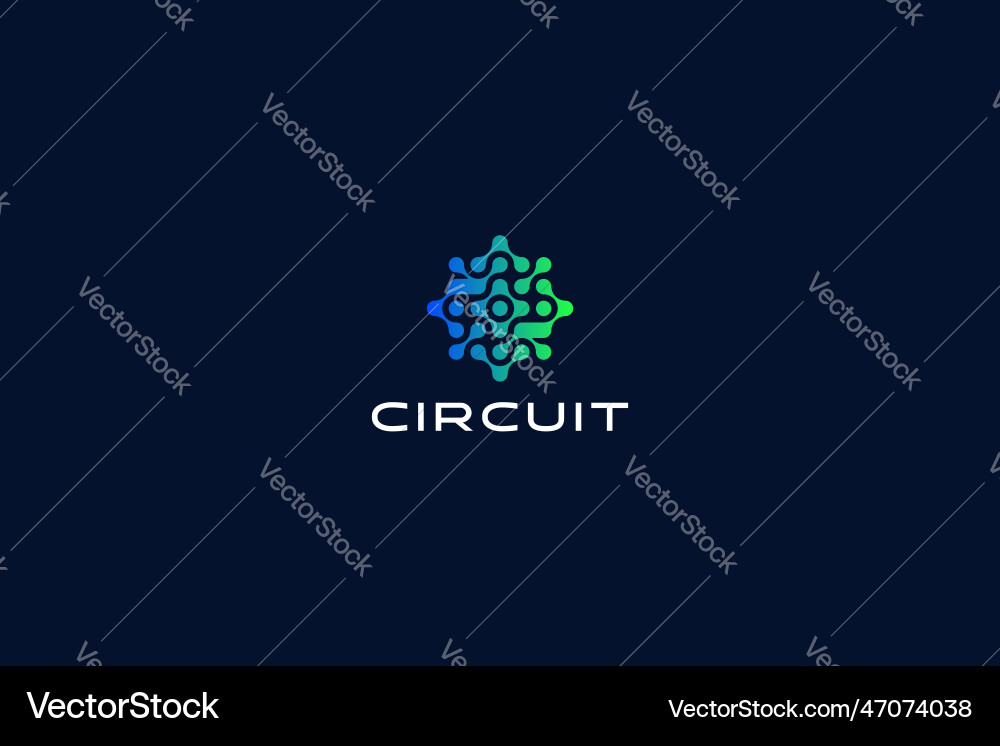 Circuit electronic motherboard and chip logo Vector Image