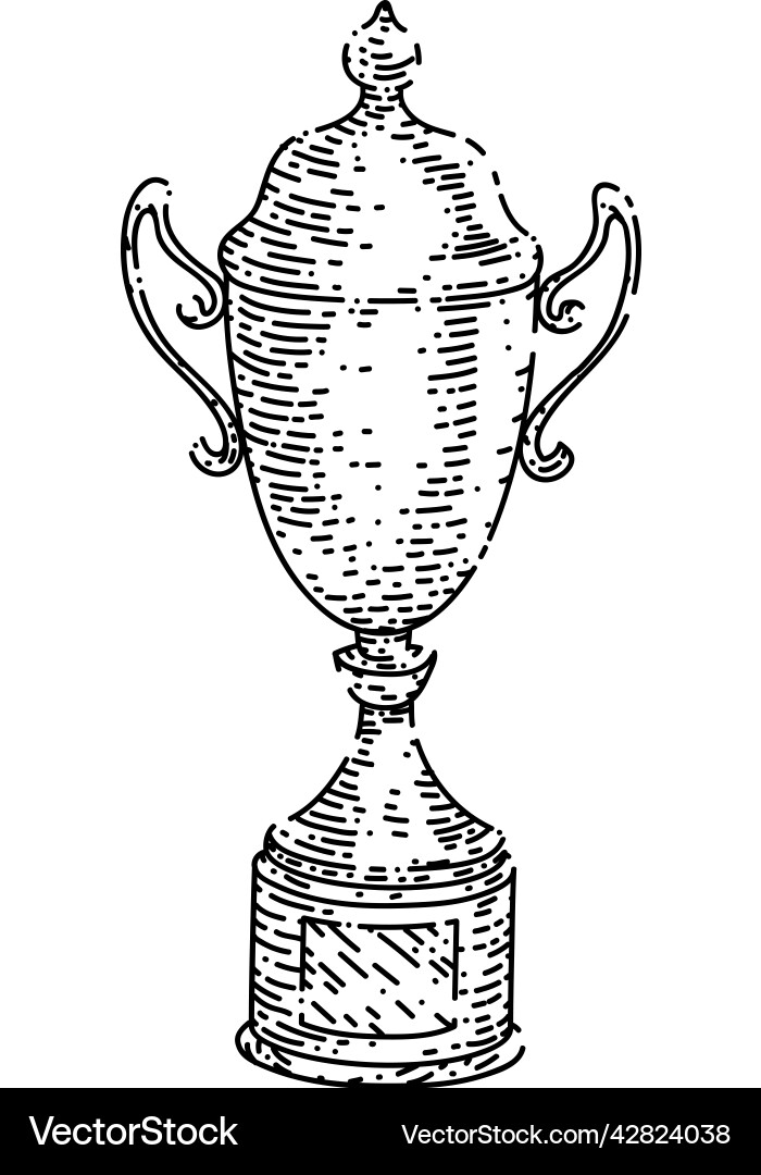 Gold award sketch hand drawn Royalty Free Vector Image