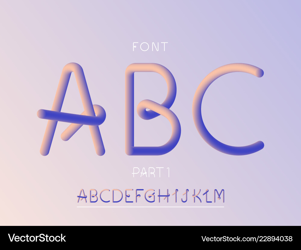 Grade 1 font alphabet Royalty Free Vector Image