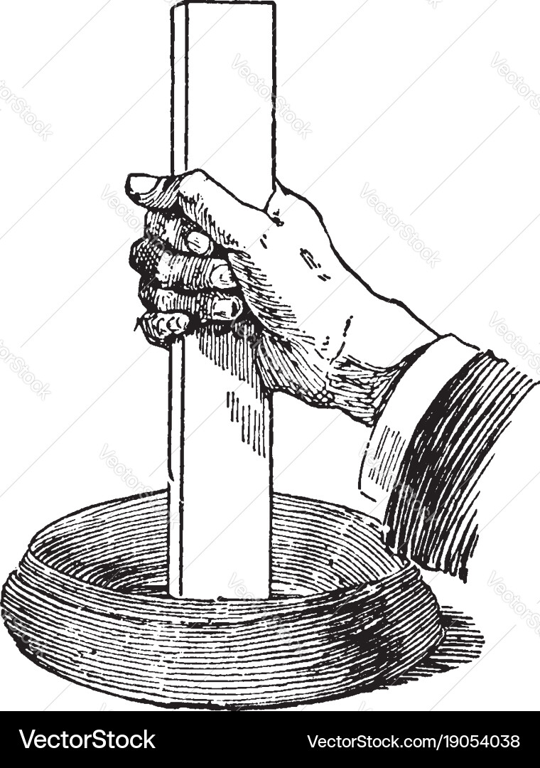 Hand holding a board vintage engraving Royalty Free Vector