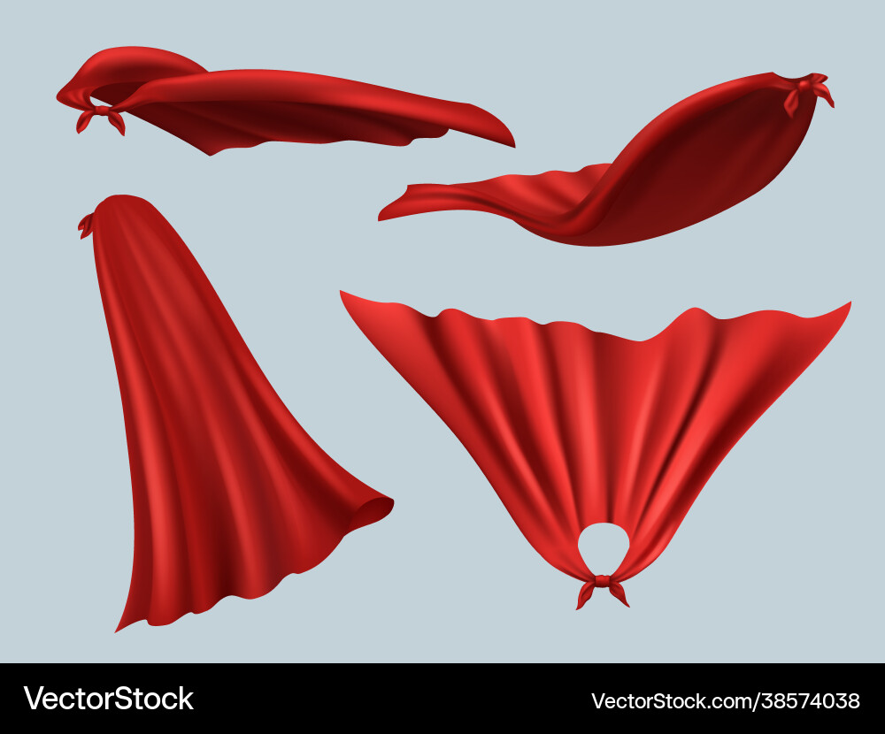 Hero red cape masquerade textile costume cape Vector Image