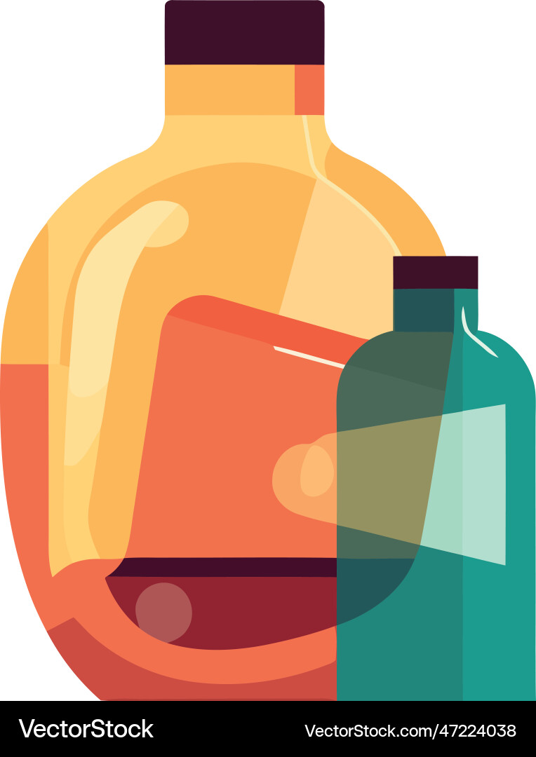 Medicine bottle icon design with liquid drop Vector Image