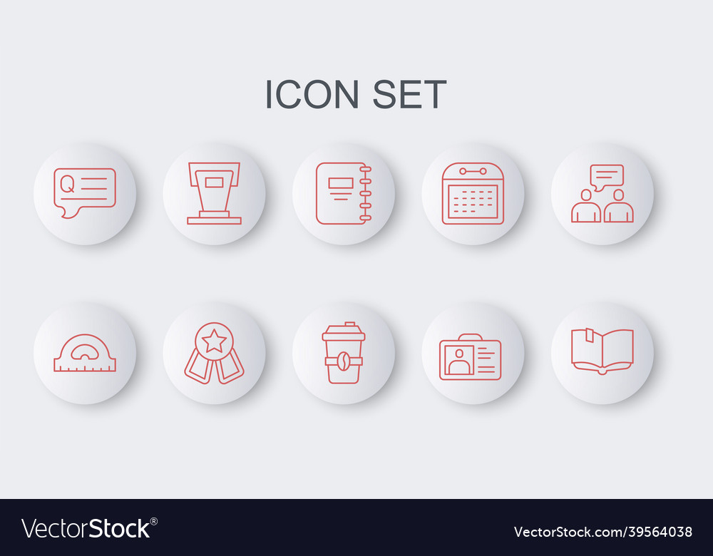 Set line open book protractor grid notebook Vector Image Set line open book protractor grid notebook Vector Image