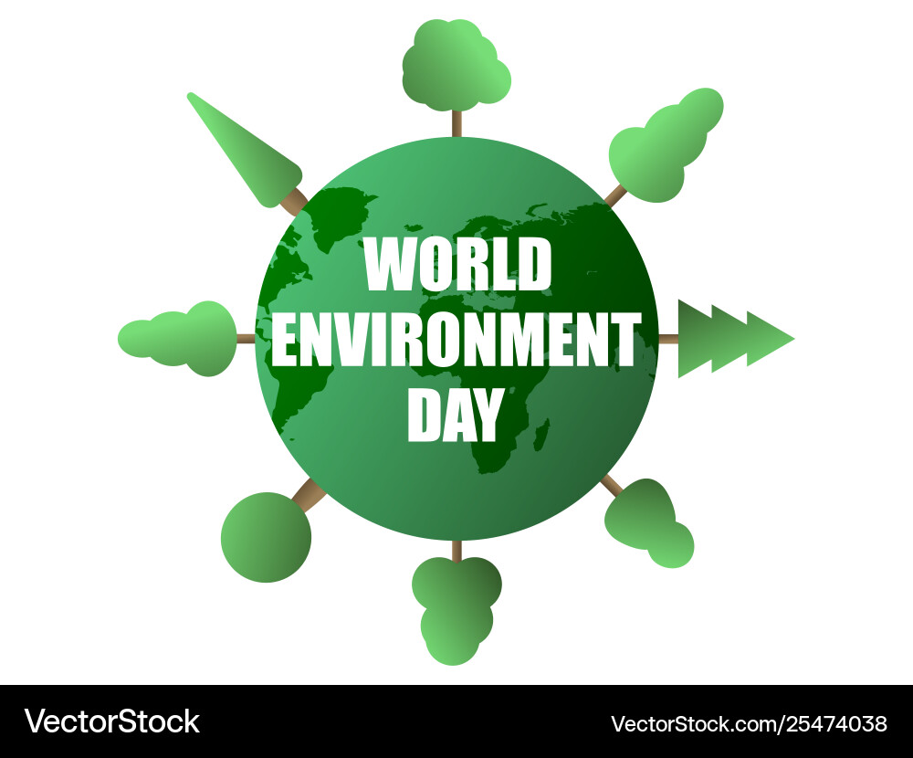 World environment day green planet and trees Vector Image