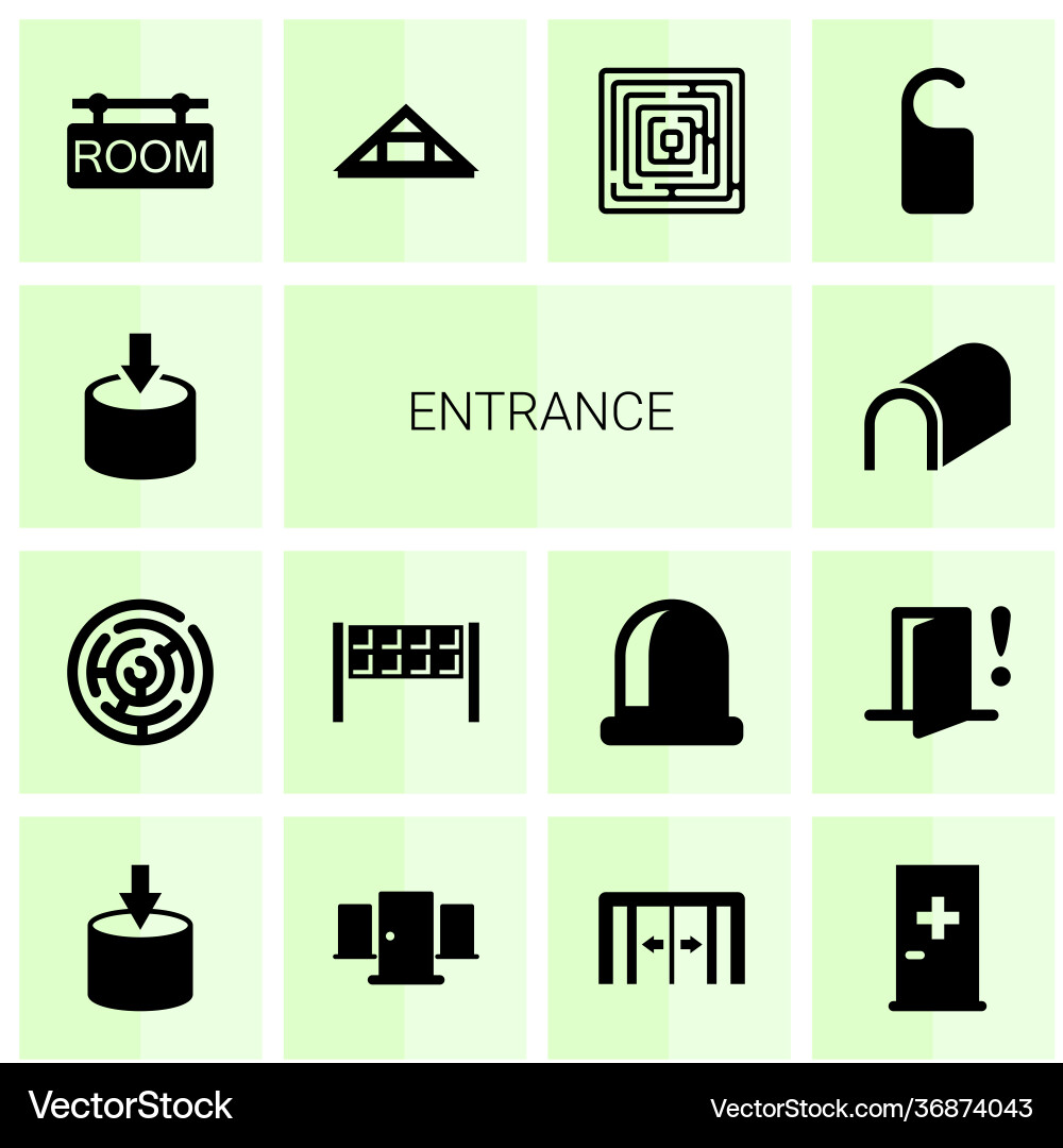 14 entrance icons Royalty Free Vector Image - VectorStock