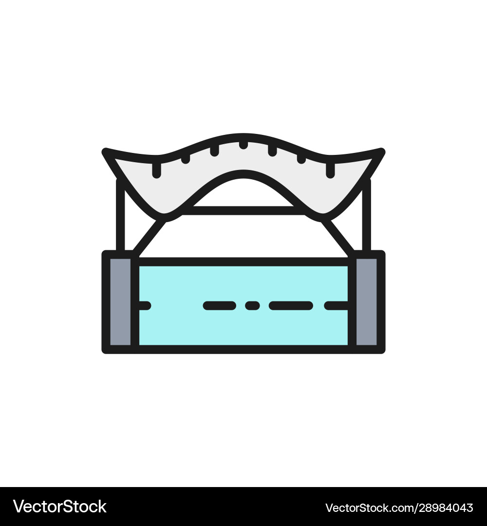 Bridge peace tbilisi flat color line icon Vector Image