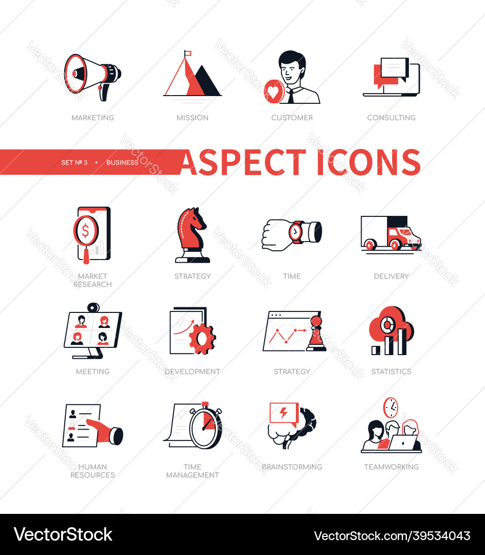 Business - modern line design style icon set Vector Image
