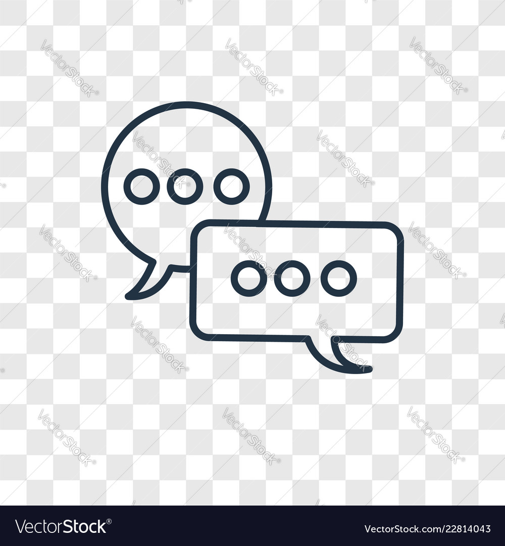 Chat concept linear icon isolated on transparent Vector Image
