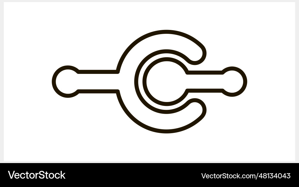 Connect icon isolated sketch technology clipart Vector Image