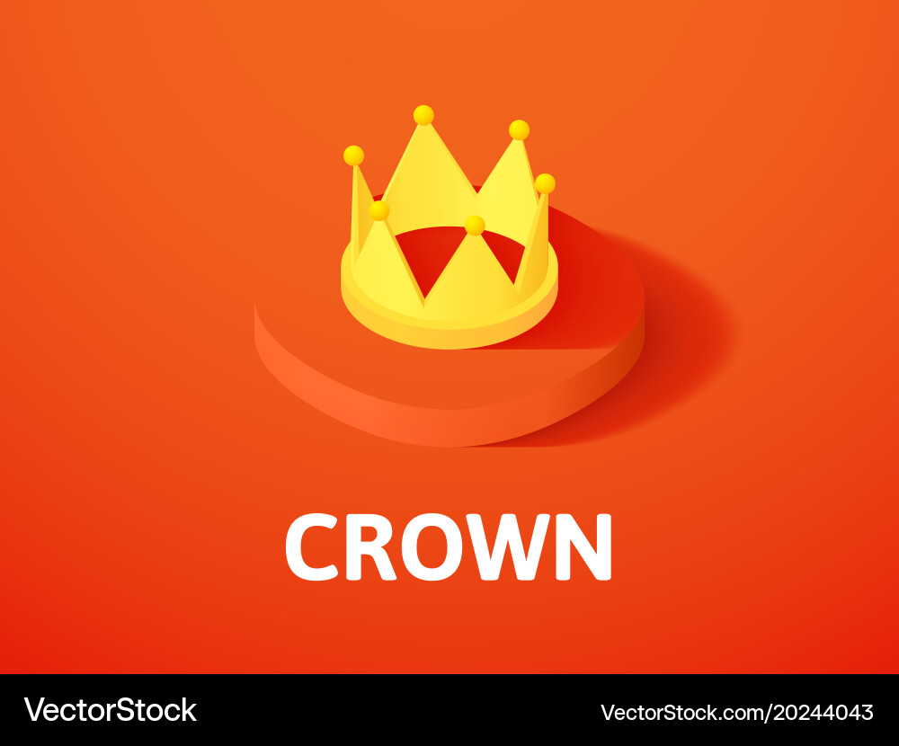 Crown isometric icon isolated on color background Vector Image