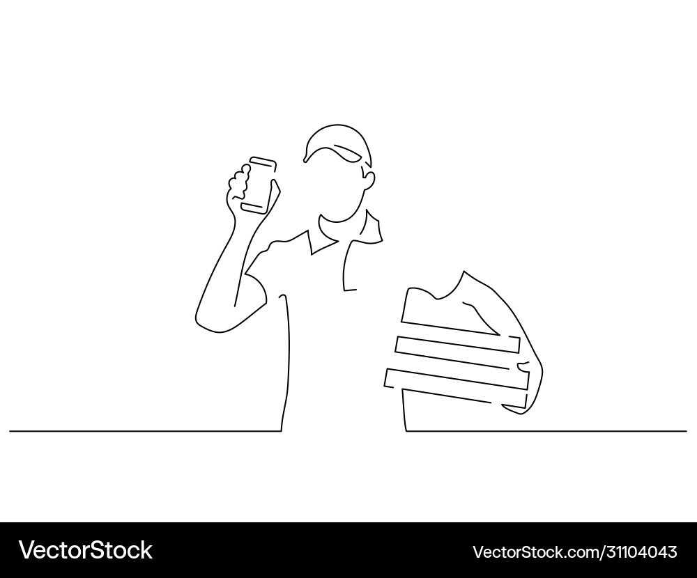 Dealer isolated line drawing Royalty Free Vector Image