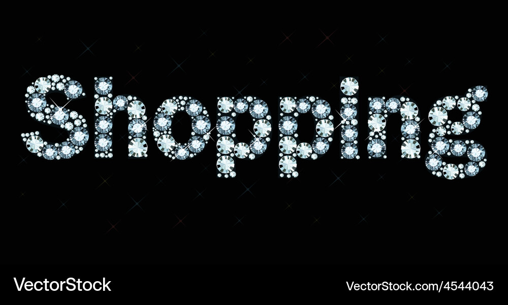 Diamond word shopping Royalty Free Vector Image