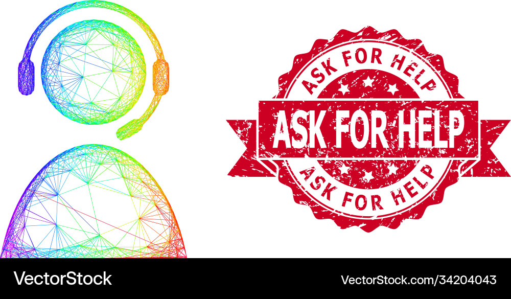 Distress ask for help stamp seal and lgbt colored Vector Image