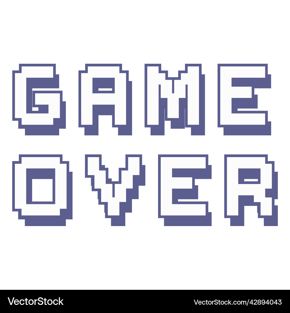 Game over retro lettering high quality Royalty Free Vector