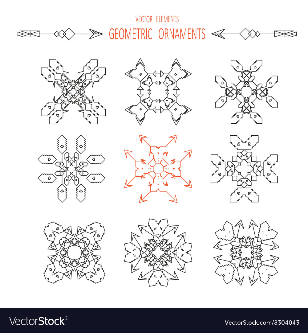 Geometry Symbols And Elements Set Royalty Free Vector Image