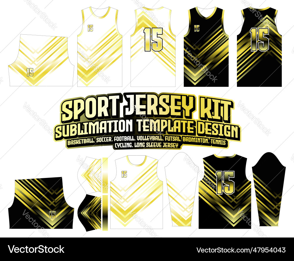 Gradient yellow arrow jersey design sportswear Vector Image