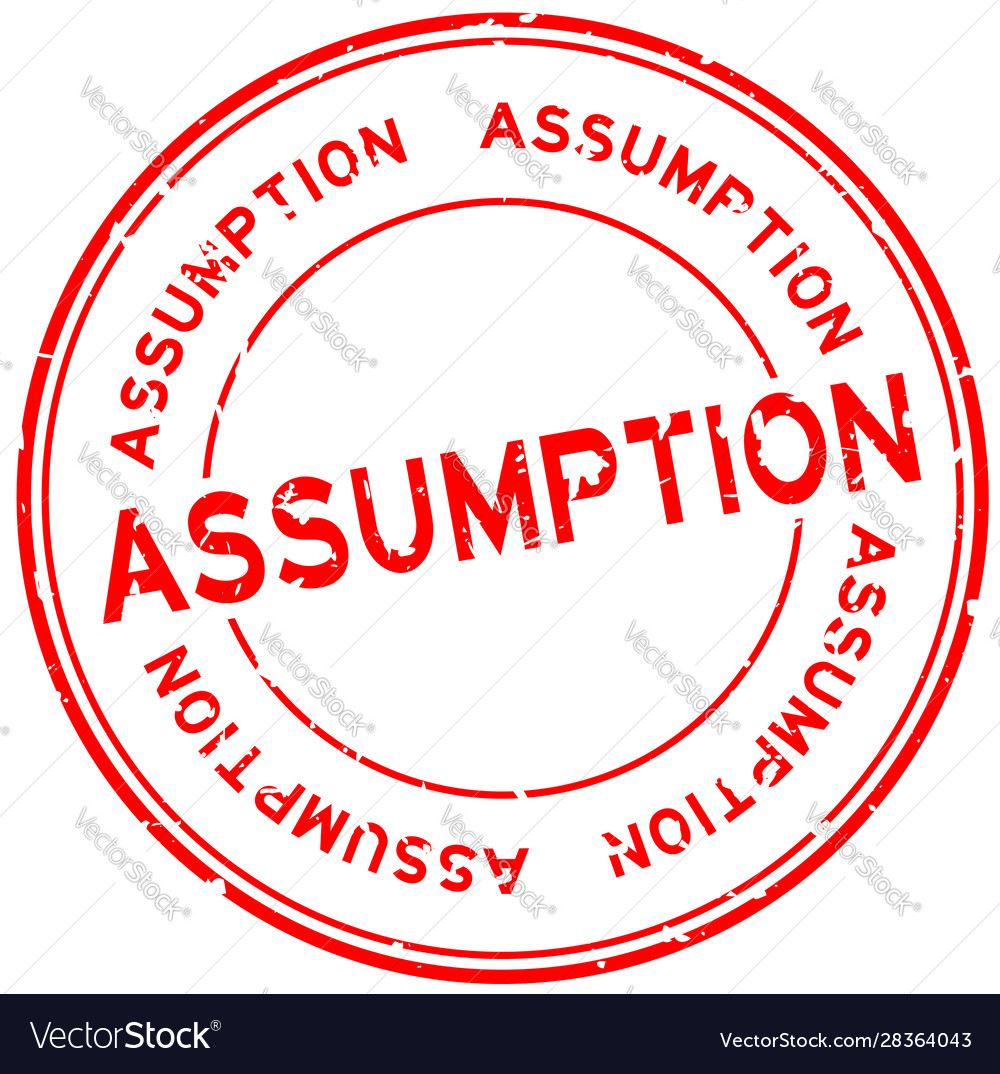Grunge red assumption word round rubber seal Vector Image