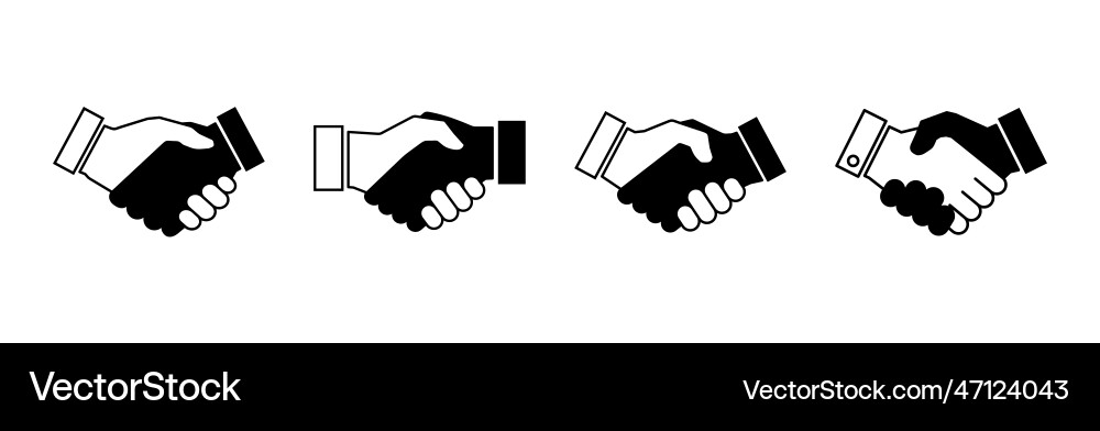 Handshake icon business contact Royalty Free Vector Image