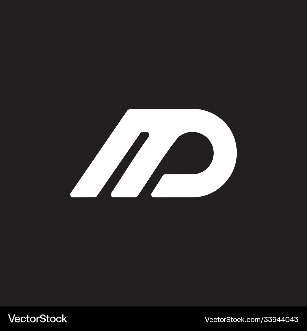 Letter md simple geometric line symbol logo Vector Image